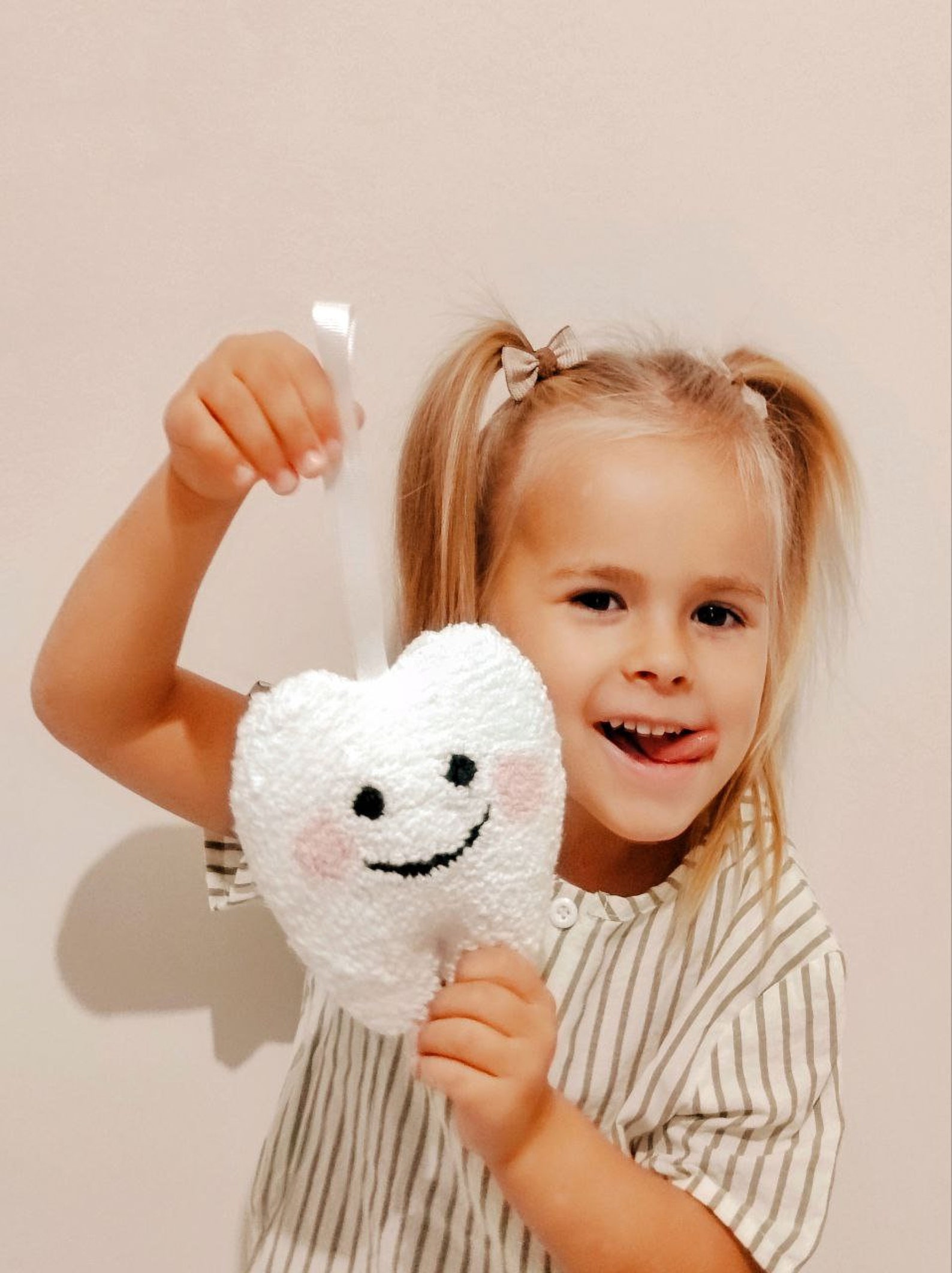 Plush Tooth Toy Cute Handwork ,holder for Baby Pacifier , Waiting for ...