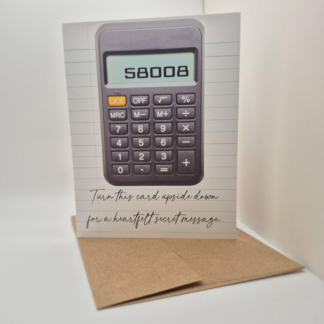Secret Message Calculator Card: Funny All Occasion Blank Card - Etsy