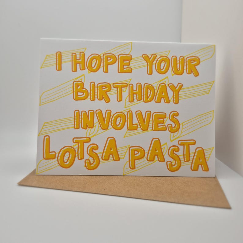 Funny Pasta Birthday Card: Lotsa Pasta Wish - Etsy