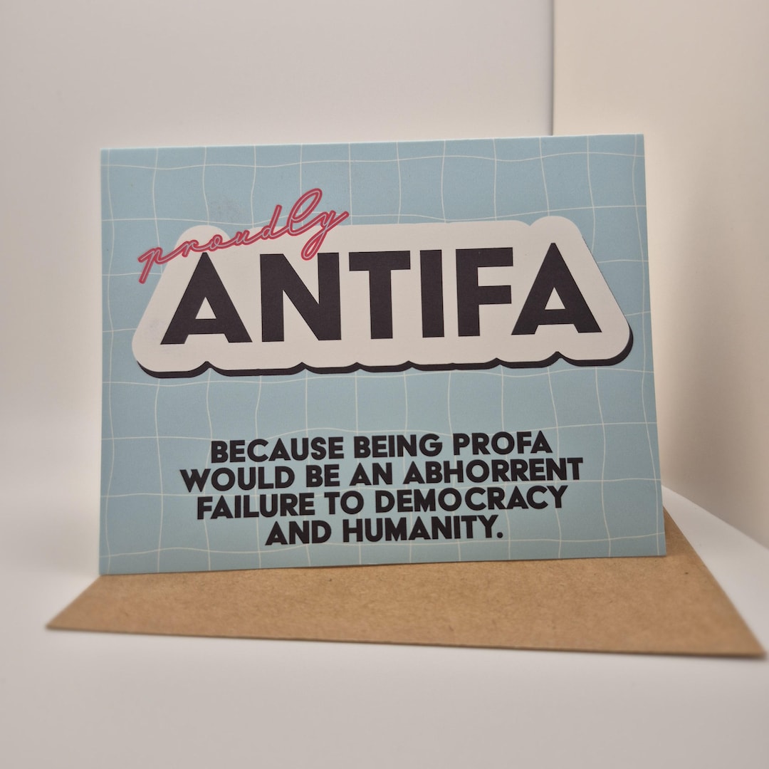 Proudly ANTIFA Card, Anti-fascist Greeting Card, No Kings - Etsy
