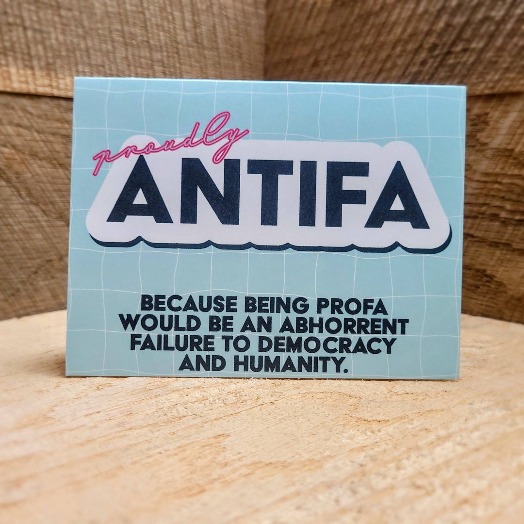 Proudly ANTIFA Card, Anti-fascist Card, Blank Greeting Card - Etsy