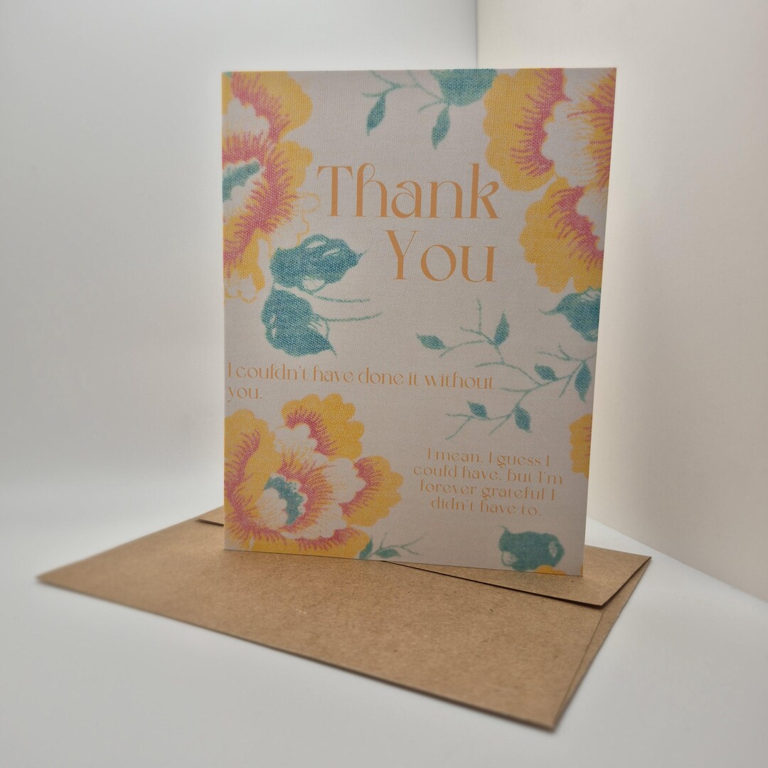 Funny Thank You Card: Invaluable Support, Sassy Gratitude - Etsy