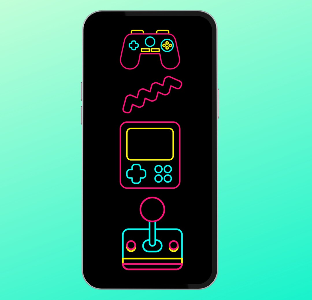 Retro Neon Gaming Mobile Wallpaper | Gaming-inspired Mobile Wallpapers ...