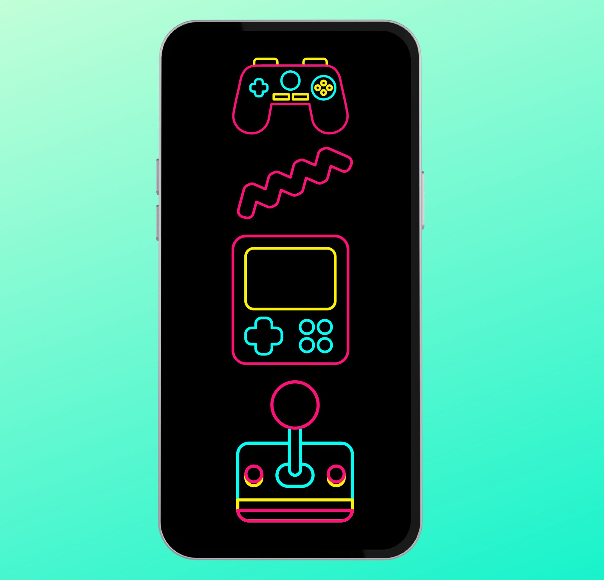 Retro Neon Gaming Mobile Wallpaper | Gaming-inspired Mobile Wallpapers ...