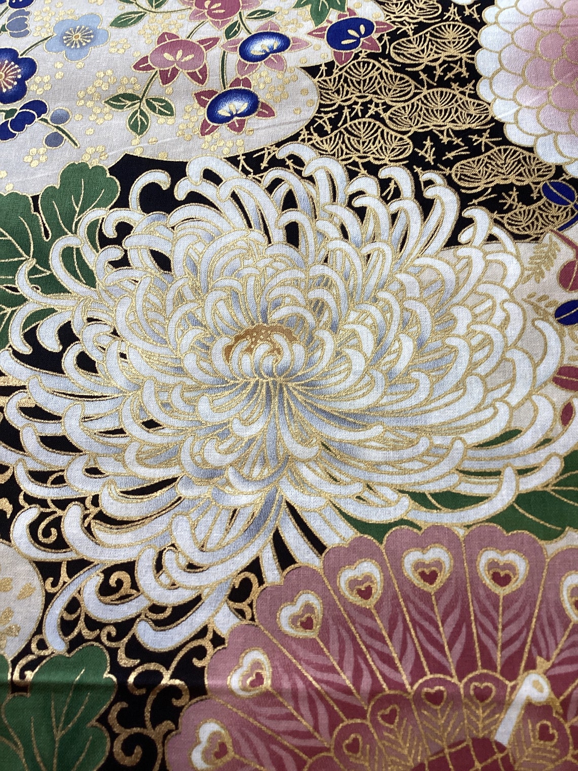 Beautiful Asian Floral Fabric by the Half Yard. Made in Japan - Etsy