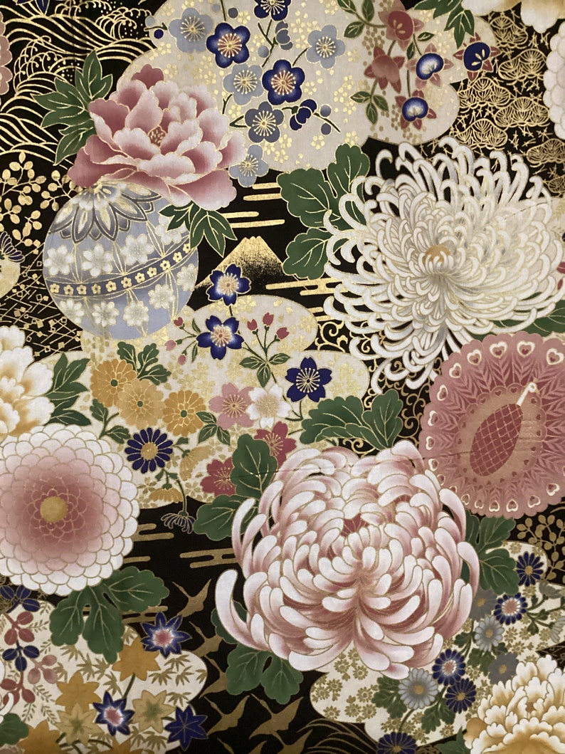 Beautiful Asian Floral Fabric by the Half Yard. Made in Japan - Etsy