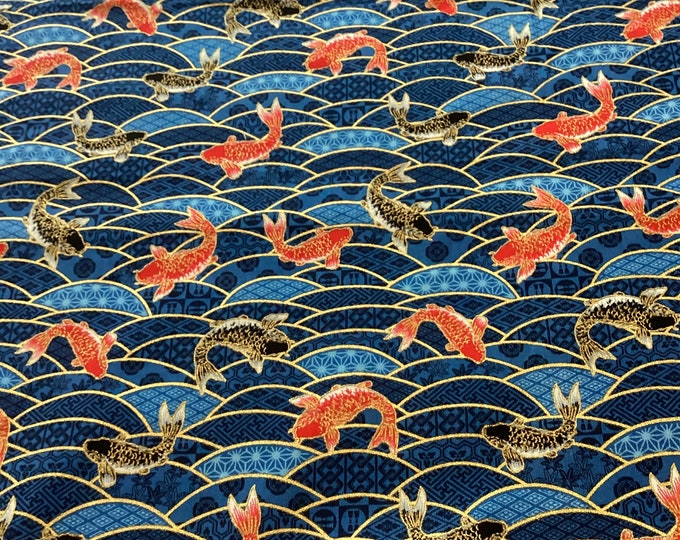 Beautiful Koi’s Asian Fabric by the Half Yard. Made in Japan. - Etsy