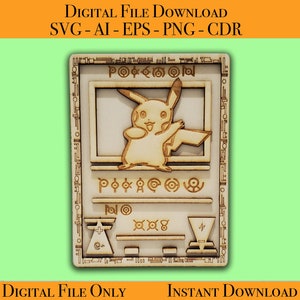 Ancient Pikachu Pokemon Card Laser Cut Files Vector for Wood: Glowforge ...