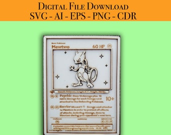 Mew Pokemon Card Laser Cutter Files Vector Ready for Wood Glowforge ...