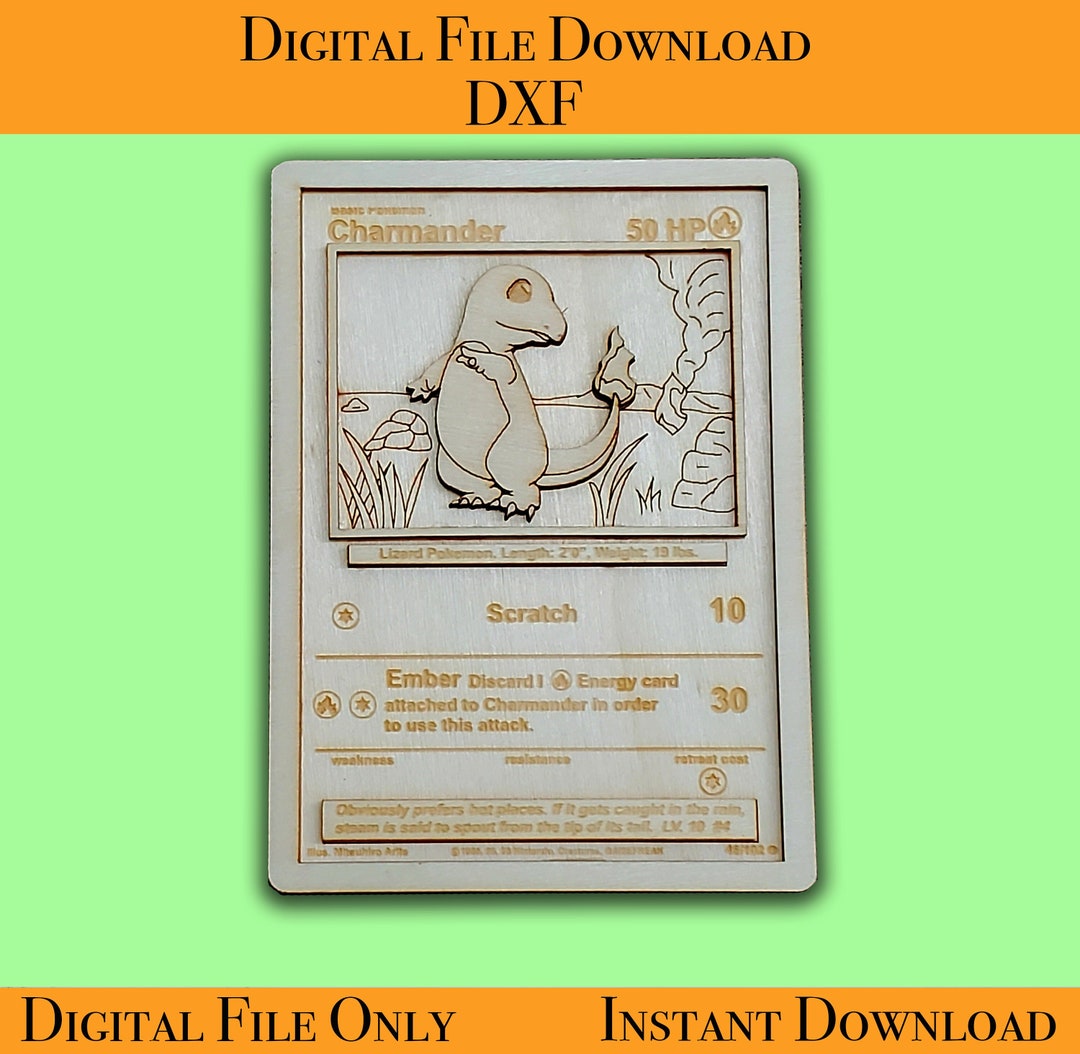 Charmander Pokemon Card DXF File - Etsy