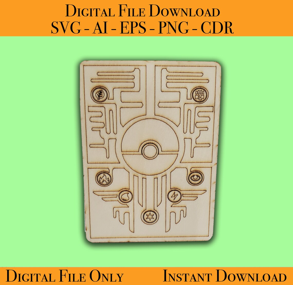 Ancient Mewtwo Pokemon Card Laser Files Vector Ready for Wood Glowforge ...