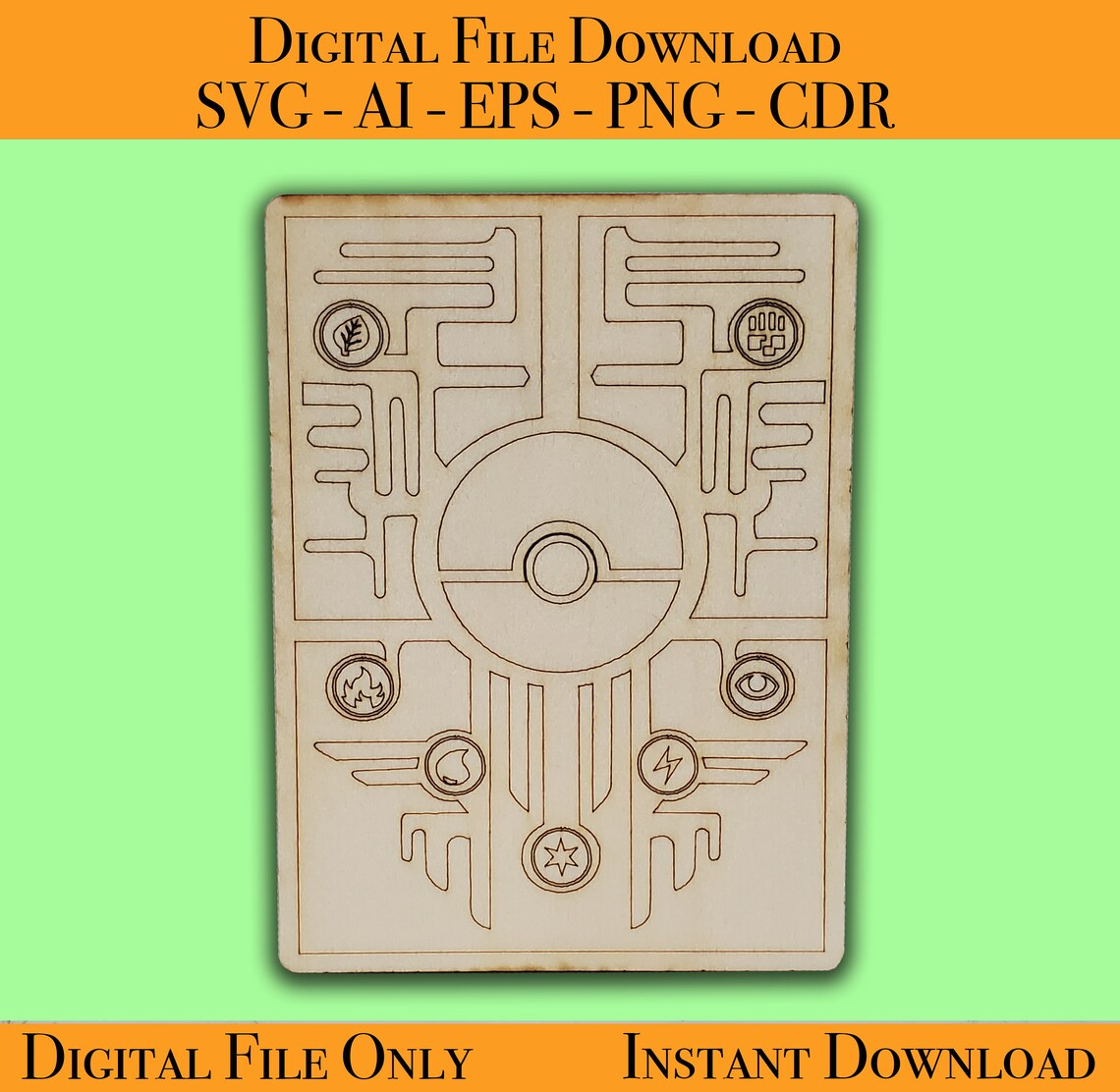 Ancient Pikachu Pokemon Card Laser Cut Files Vector for Wood: Glowforge ...