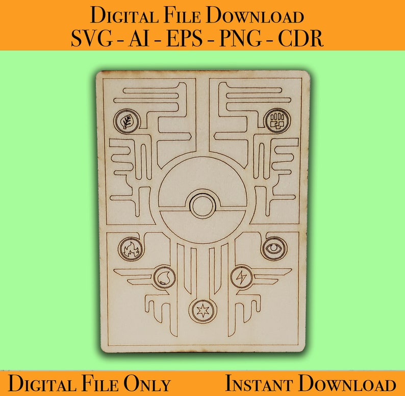 Ancient Pikachu Pokemon Card Laser Cut Files Vector for Wood: Glowforge ...
