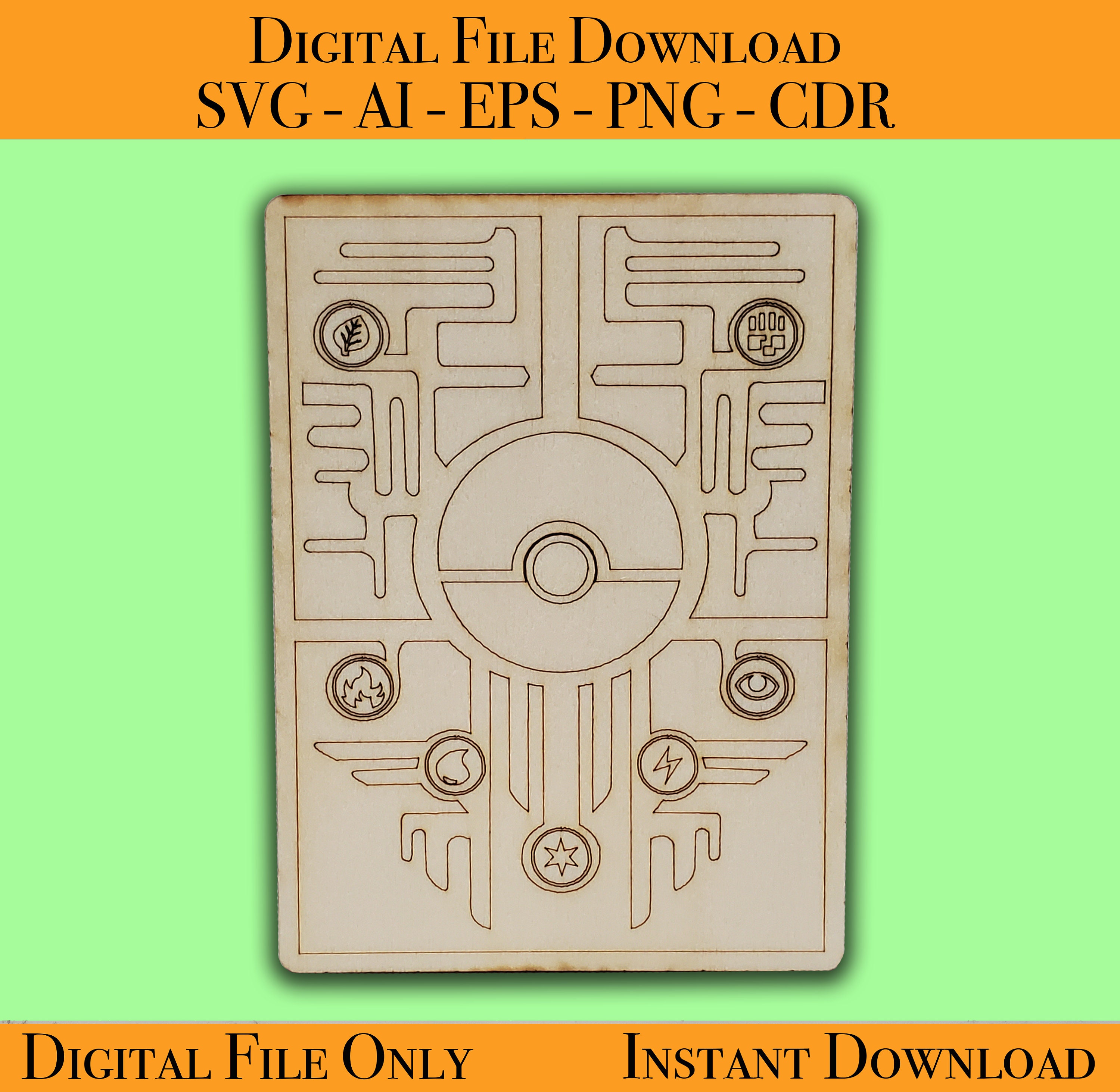 Ancient Pikachu Pokemon Card Laser Cut Files Vector for Wood: Glowforge ...