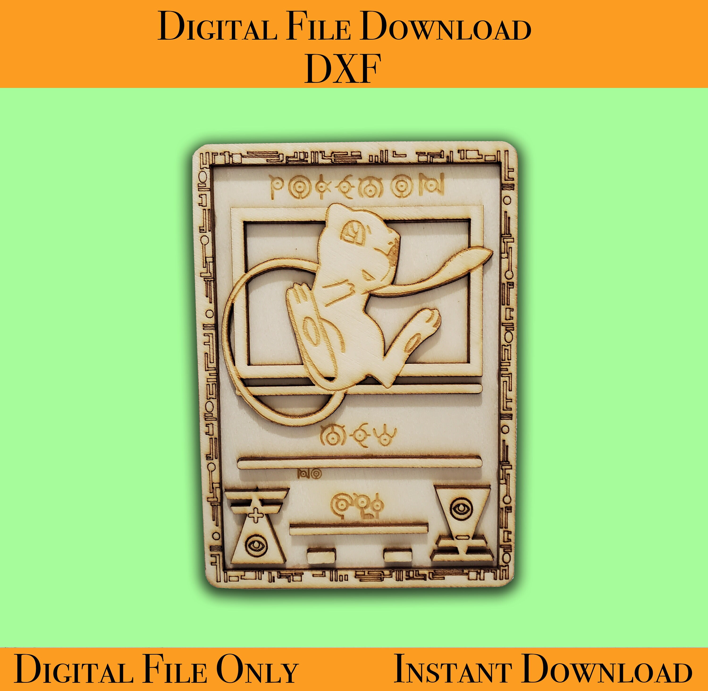 Ancient Mewtwo Pokemon Card DXF File - Etsy