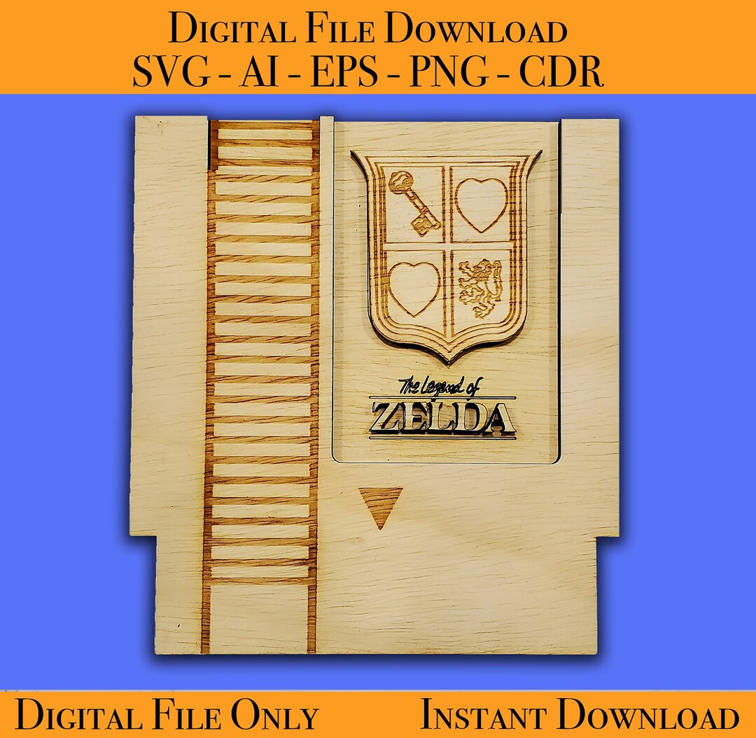 Retro Nes Game Cartridge Design Files of Zelda Vector Ready for ...