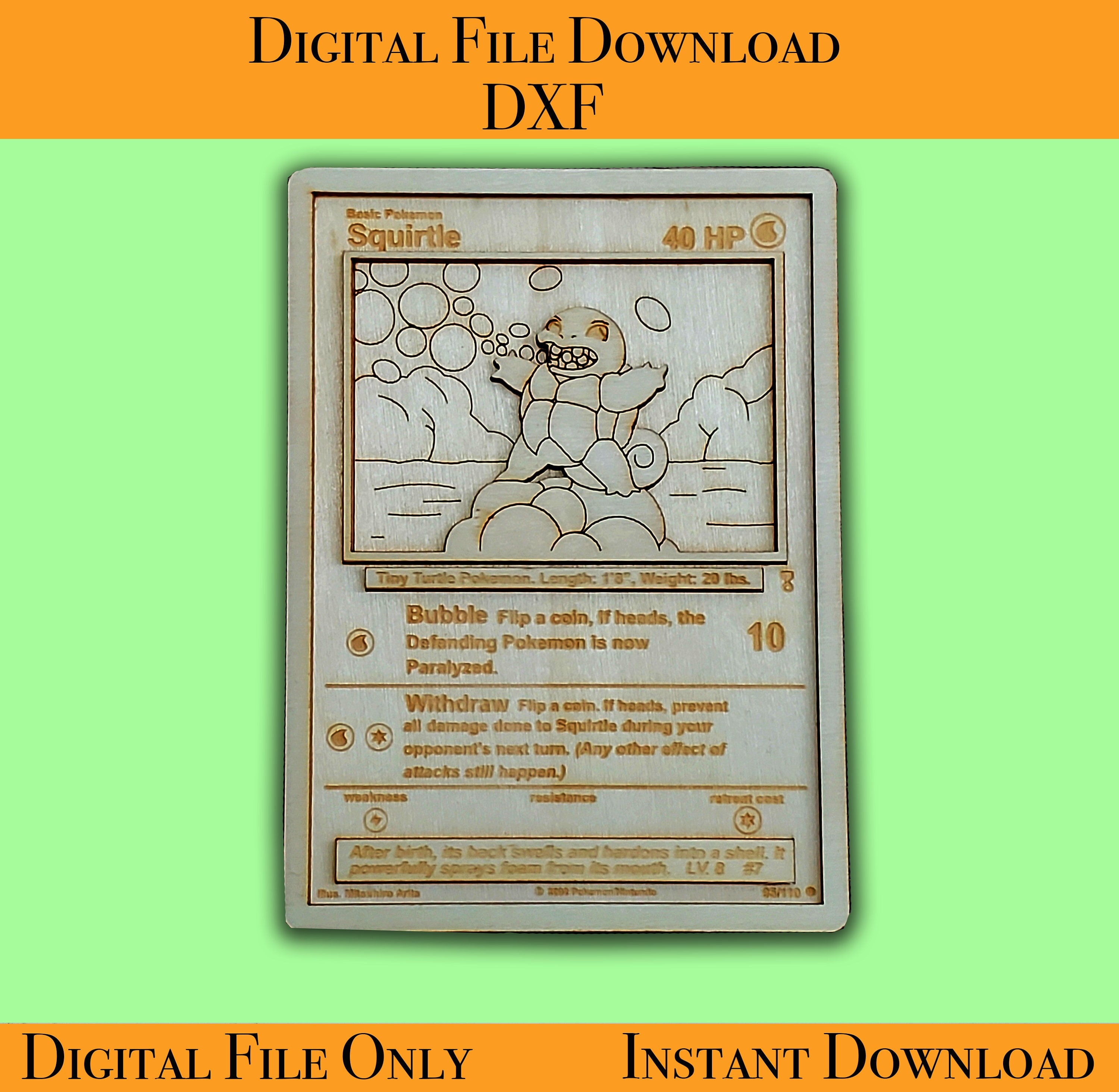 Squirtle Pokemon Card DXF File - Etsy