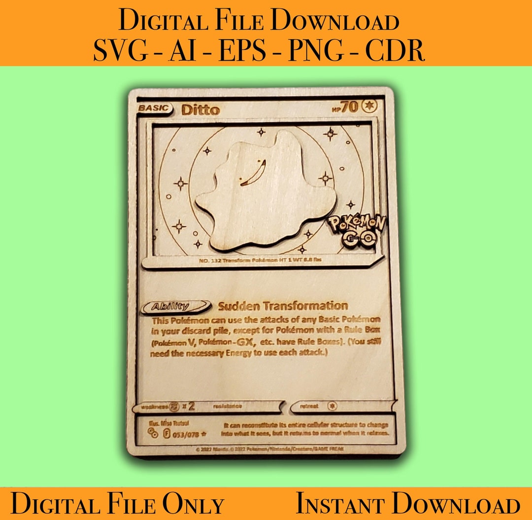 Ditto Card Laser Cutter Files Vector for Wood Glowforge, Light Burn ...