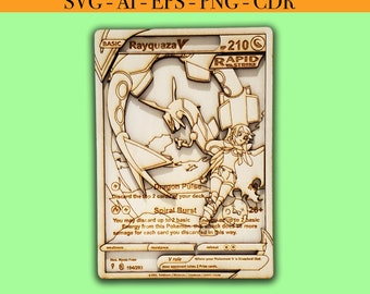 Vmax Charizard Pokemon Card Laser Files Vector Ready for Wood Glowforge ...