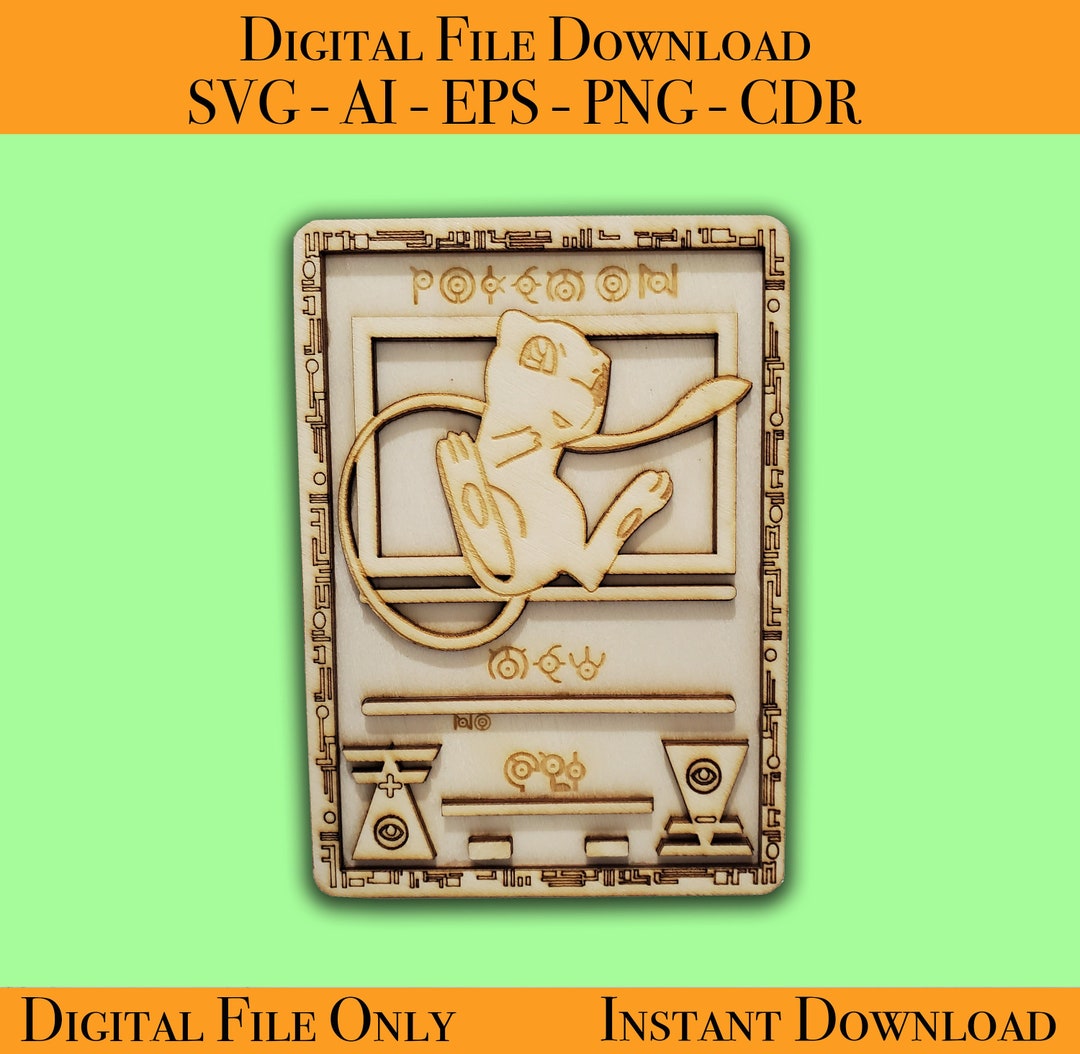 Ancient Mewtwo Pokemon Card Laser Files Vector Ready for Wood Glowforge ...