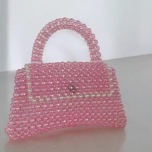 Beaded Bag, Crystal Bag, Pink Bag, Pearl Bag, Handbag Beaded, Beaded ...