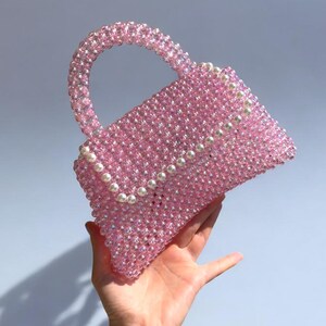 Beaded Bag, Crystal Bag, Pink Bag, Pearl Bag, Handbag Beaded, Beaded ...
