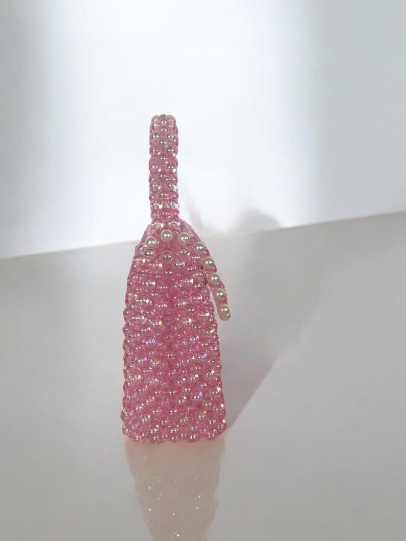Beaded Bag, Crystal Bag, Pink Bag, Pearl Bag, Handbag Beaded, Beaded ...