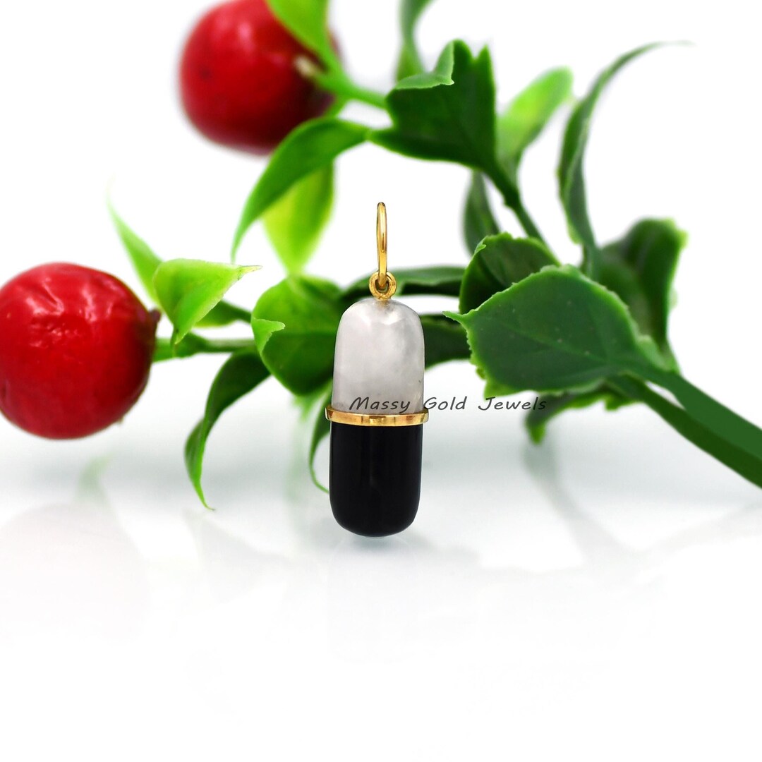 14K Gold Turquoise Pill Pendant, Handmade Carving Pill Charm, Lapis ...