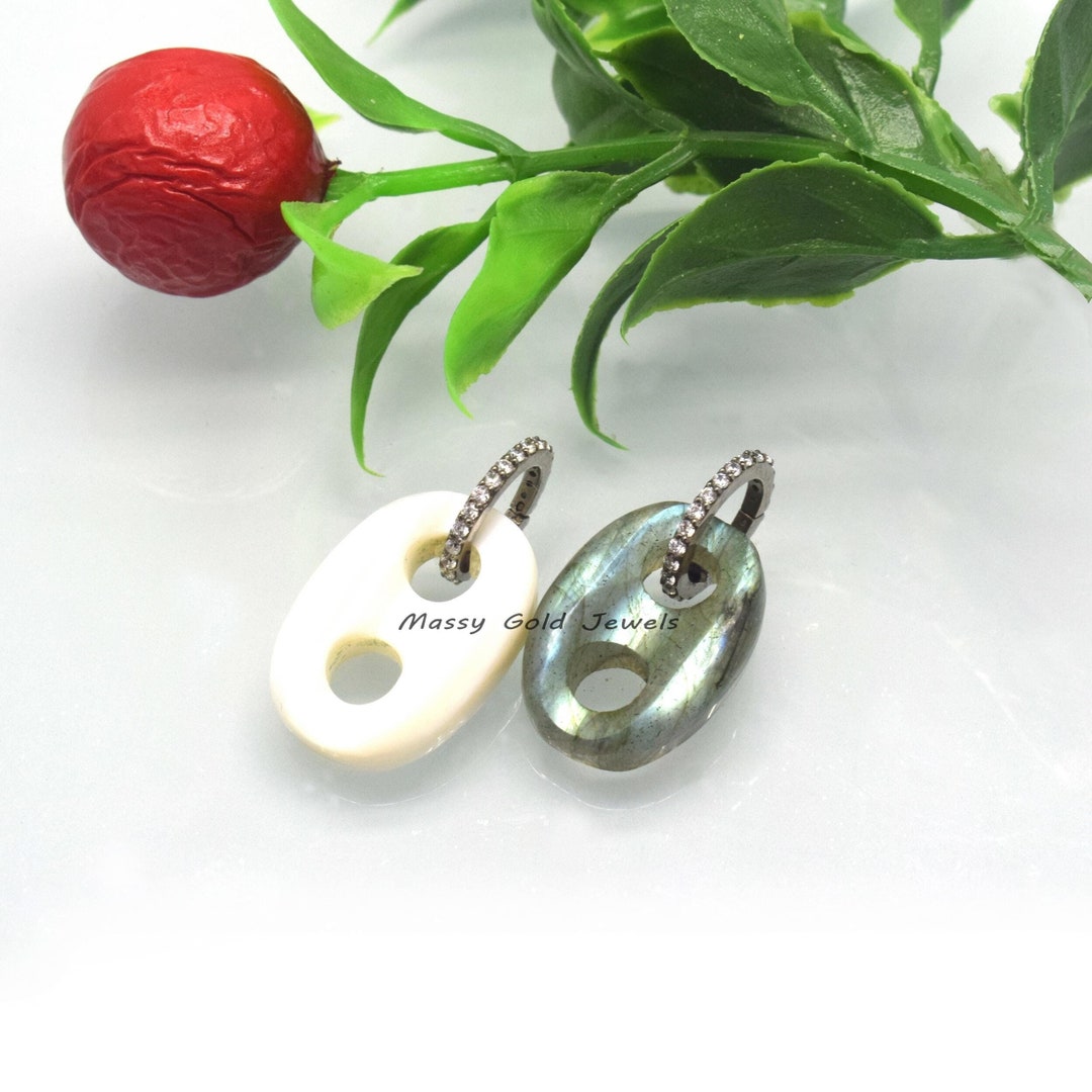 Gemstone Puff Mariner Link Jumbo, Gemstone Soda Pull Tab Pendant, 925 ...