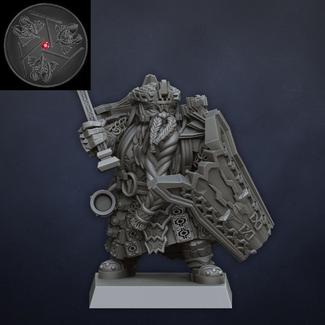 Dwarf Hero on Foot on Stone on Shield Bsb on Foot on Stone on Shield ...