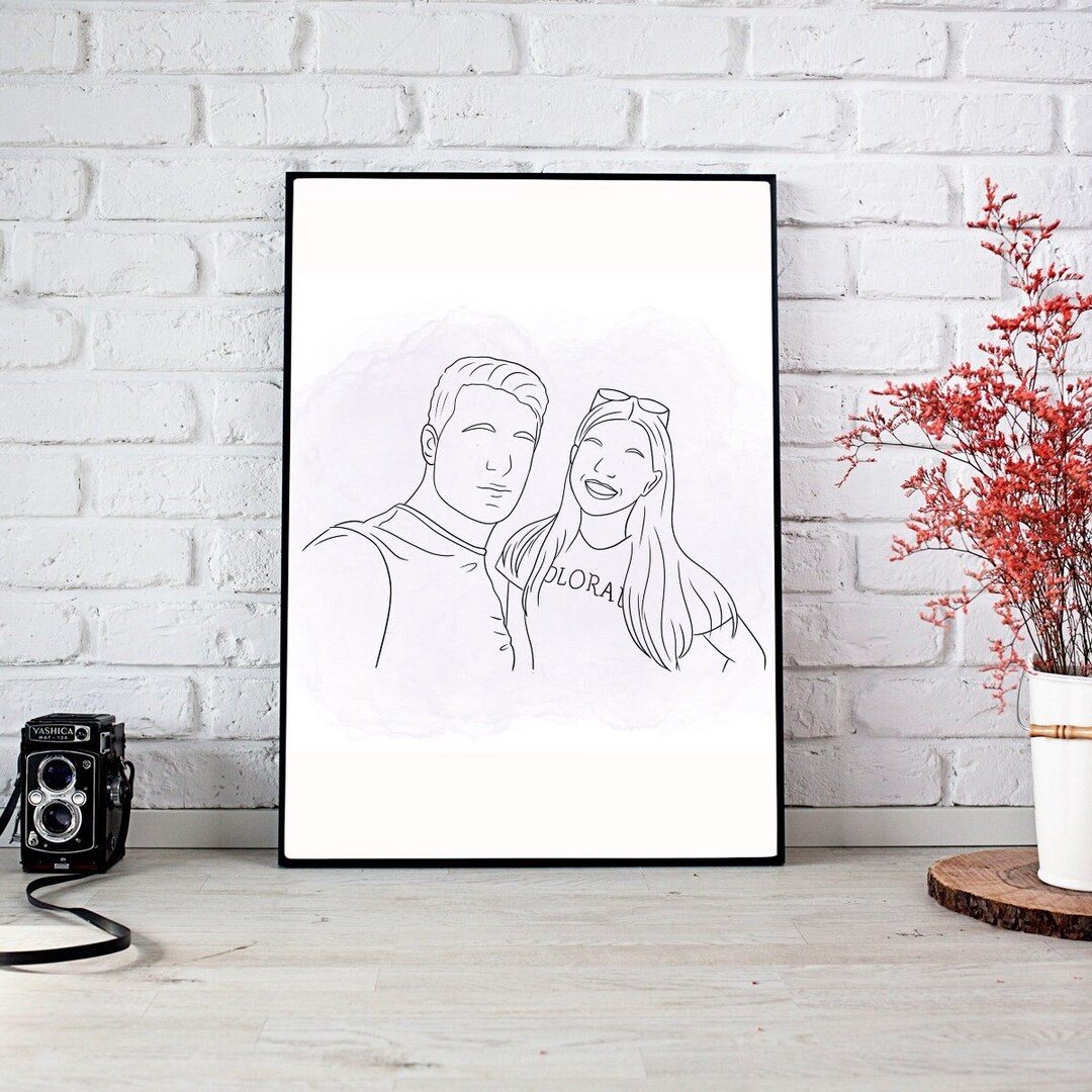 Custom Line Art, Portrait From Photo, Custom Couple Line Art, One Line ...