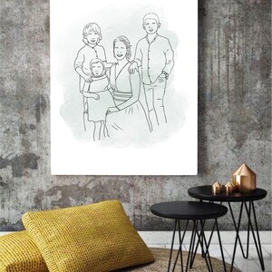 Sibling Portrait, Children Portrait, Line Art Drawing, One Line Art ...