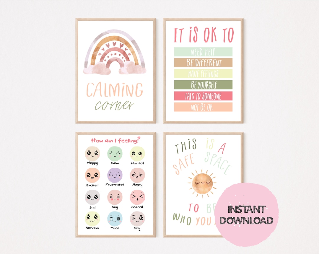 Set of 4 Calming Corner Posters, Calm Down Corner Printouts, Social ...