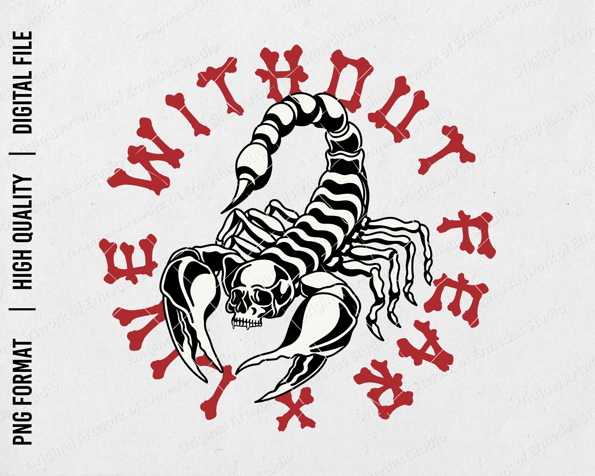 PNG File | Scorpion With Skull | Digital Download | for DTF, DTG ...
