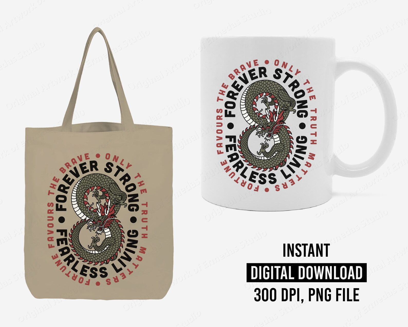 Asian Dragon With Slogans | Transparent PNG File | Digital Download ...