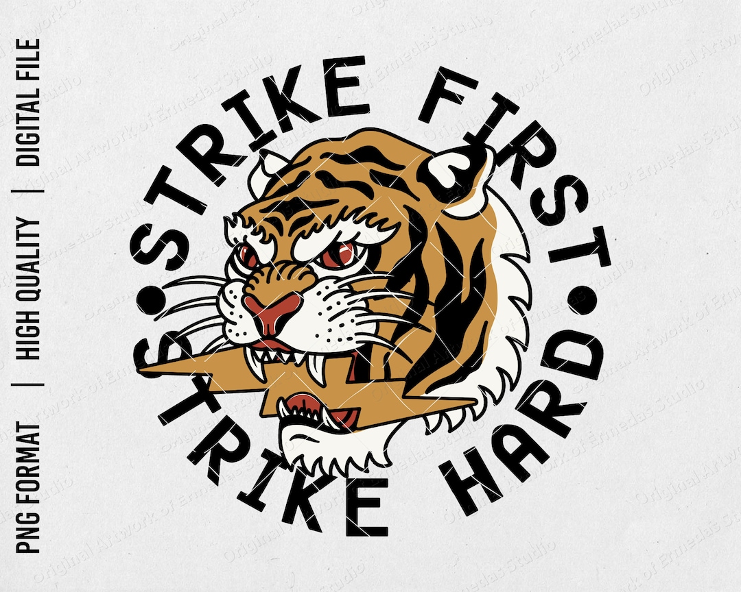 Tiger With Lightning Illustration Print | Transparent PNG File ...