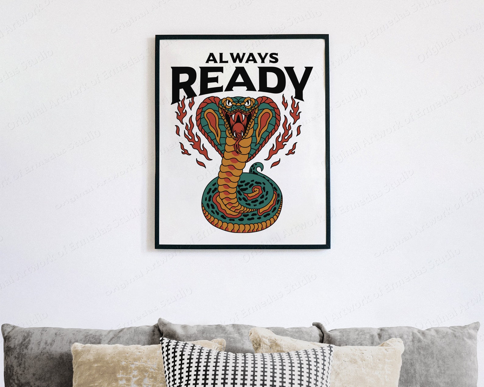 PNG File | Cobra Snake With Flames | Digital Download | for DTF, DTG ...