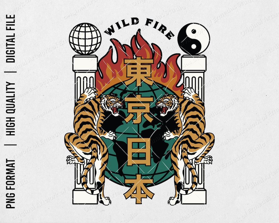 Tigers With Globe and Yin Yang Symbols on Pillars | Transparent PNG ...