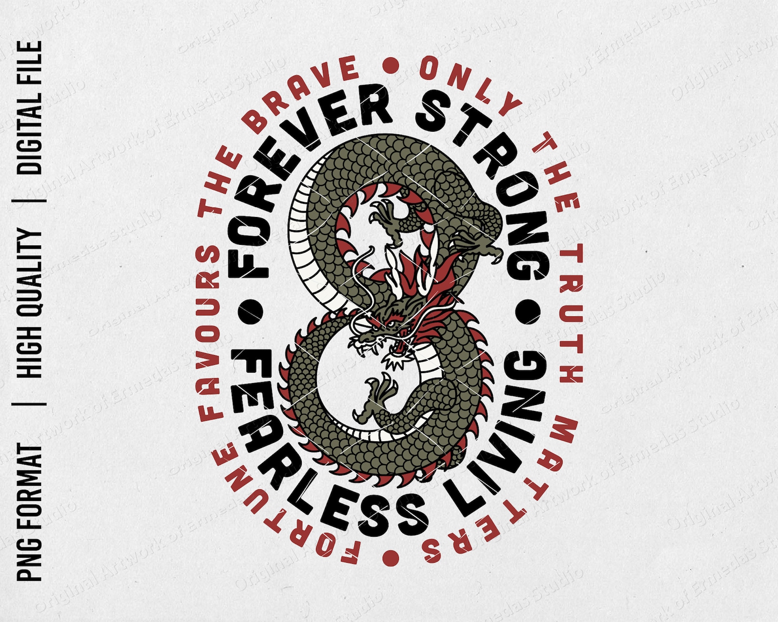 Asian Dragon With Slogans | Transparent PNG File | Digital Download ...