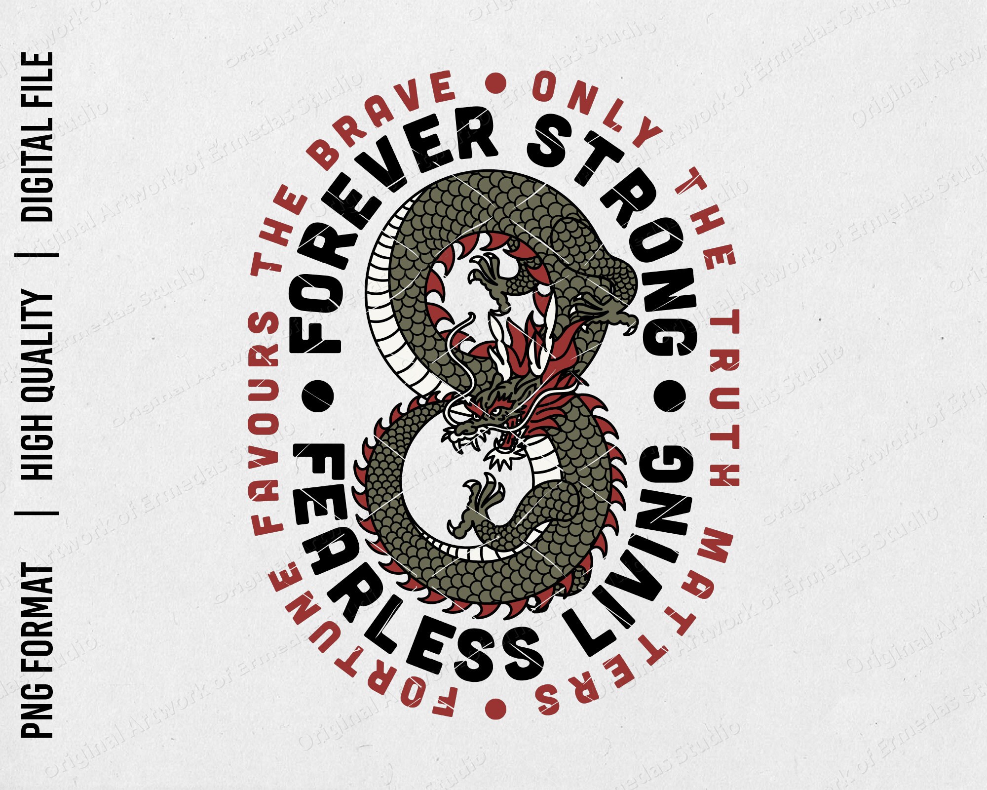 Asian Dragon With Slogans | Transparent PNG File | Digital Download ...