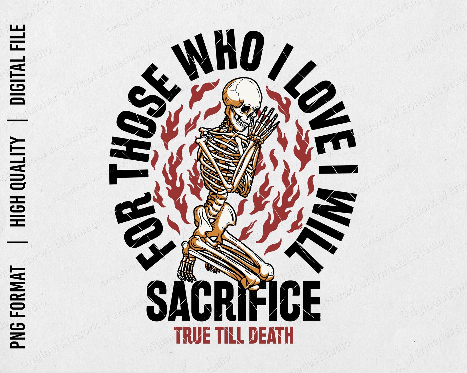 PNG File | Praying Skeleton Among the Flames | Digital Download | for ...