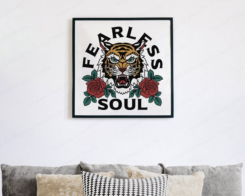 Tiger With Roses Tattoo | Transparent PNG File | Digital Download | for ...