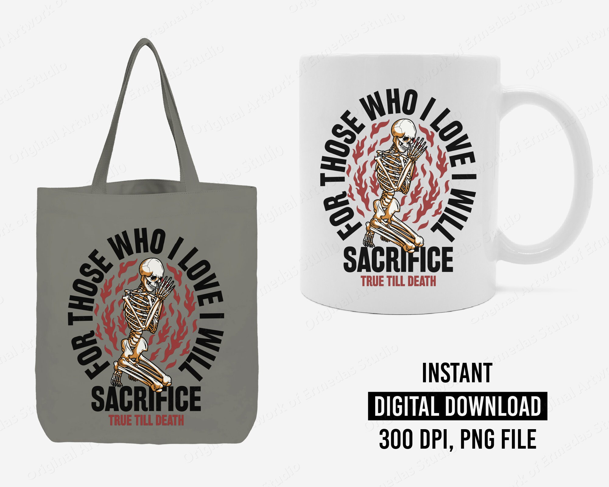 PNG File | Praying Skeleton Among the Flames | Digital Download | for ...
