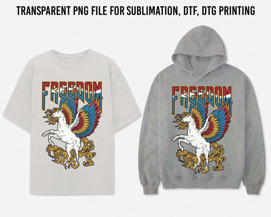 Pegasus With Colorful Wings | Transparent PNG File | Digital Download ...