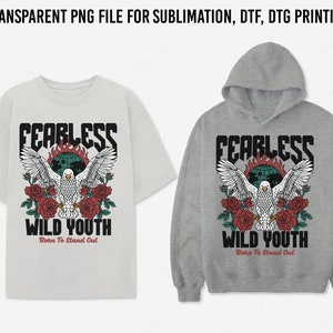 Eagle Fearless Slogan | Transparent PNG File | Digital Download | for DTF, DTG, Sublimation ...