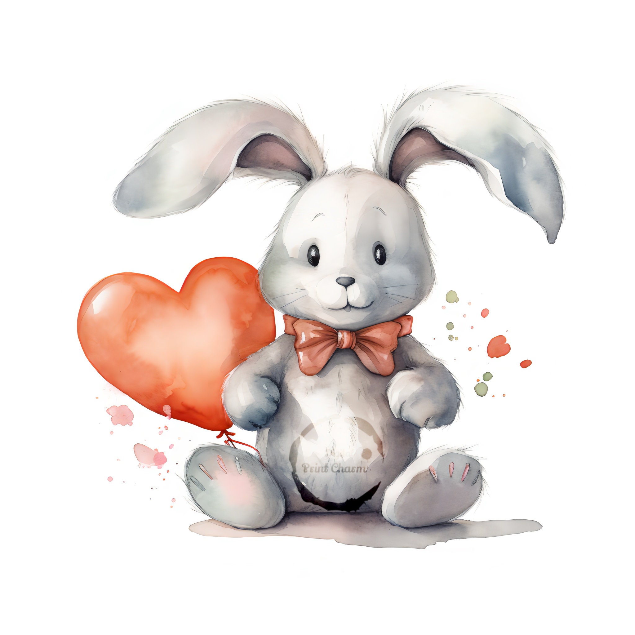 Valentine's Day Clipart Bundle 16 Cute Animal Designs Holding a Heart ...