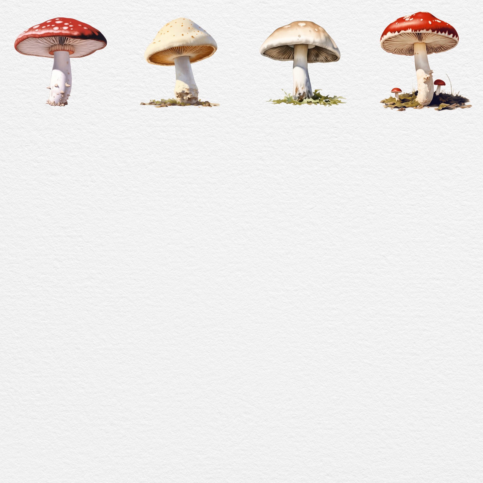 20 Mushroom Clipart Digital Prints | Watercolor Paintings | Realistic ...