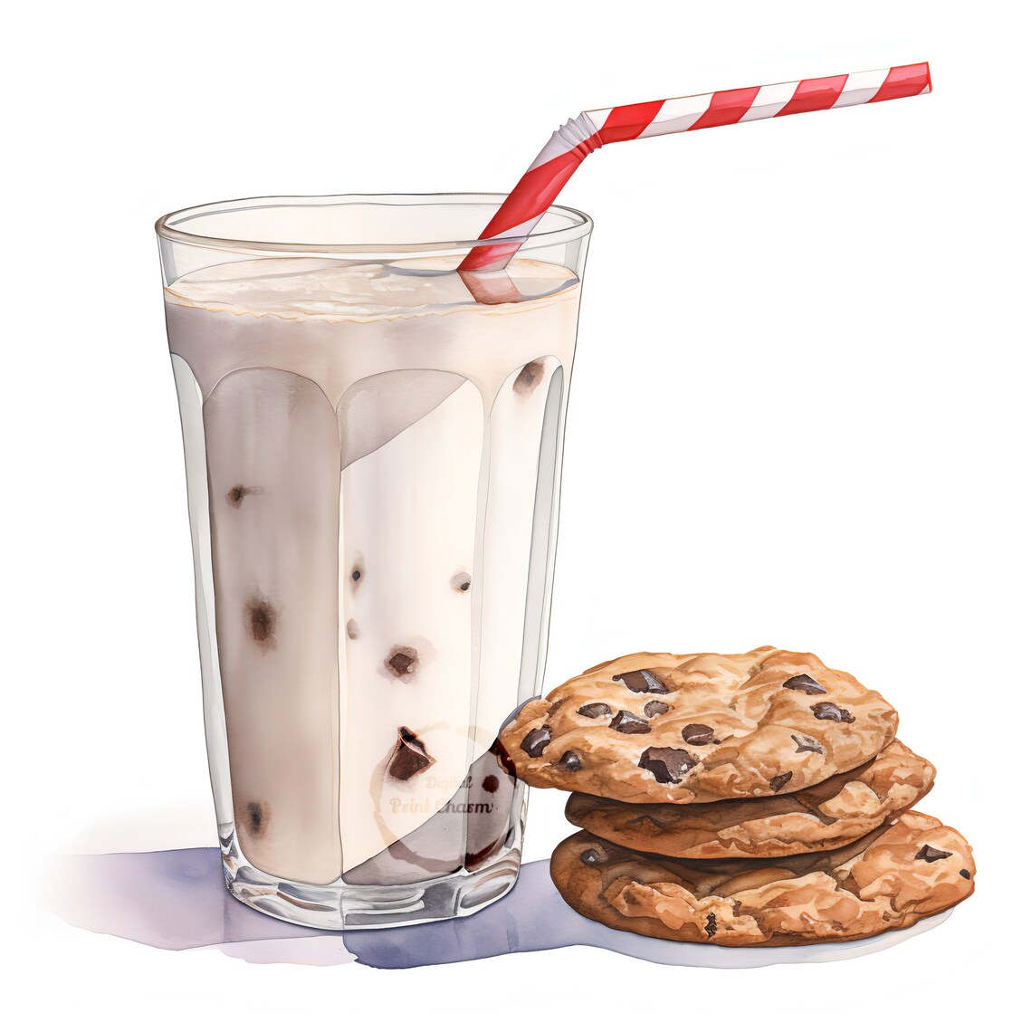 Watercolor Chocolate Chip Cookie Clipart Set 16 Delicious Dessert ...