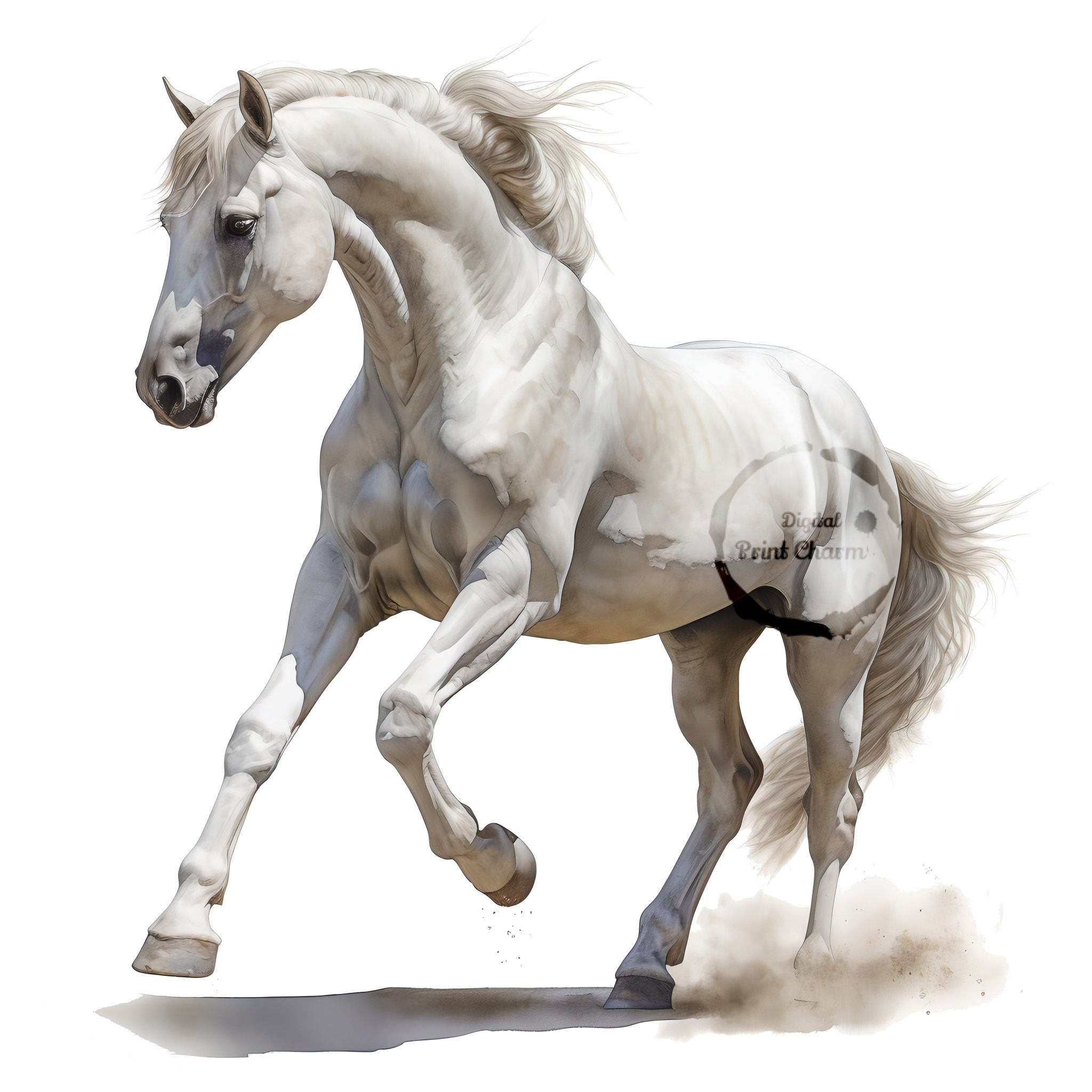 White Horse Watercolor Bundle 20 Majestic Clipart Digital Prints ...