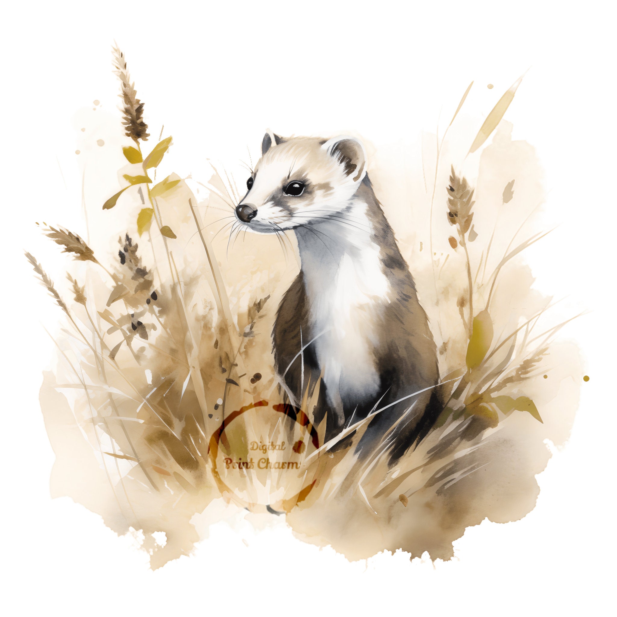 20 Weasel Watercolor Clipart Set Realistic & Detailed Animal Art ...